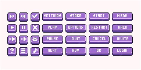 Premium Vector Key Buttons Pixel Art Set Interface Bar Collection Computer Panel