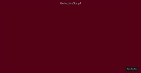 Javascript Template Codesandbox