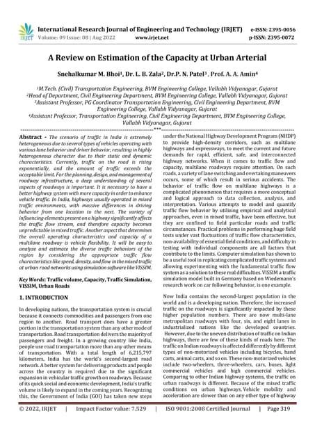 A Review On Estimation Of The Capacity At Urban Arterial Pdf Logistics And Transportation