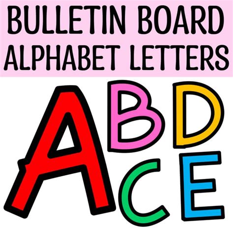 Printable Bright Bulletin Board Large Alphabet Letterscolorful