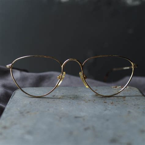 流沙金絲雕花率性圓三角形細框金屬鏡框 古董眼鏡 Italyglasses｜popchill 拍拍圈