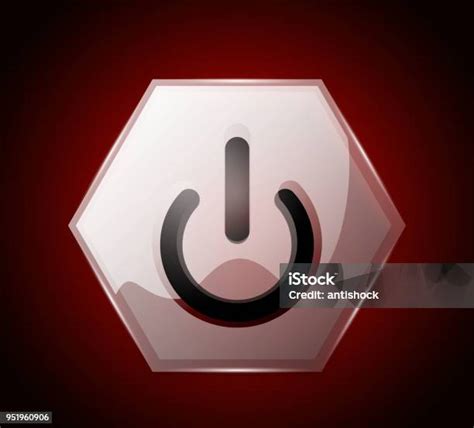유리 투명 효과 전원 시작 버튼에 아이콘을 벡터 Ui 또는 애플 리 케이 션 심볼 디자인 검은색에 대한 스톡 벡터 아트 및 기타 이미지 검은색 그라데이션 그래픽