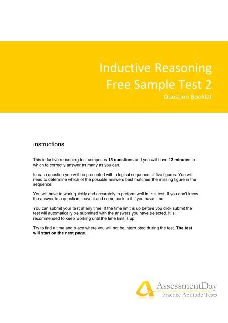 Inductive Reasoning Questions PDF Aptitude Test
