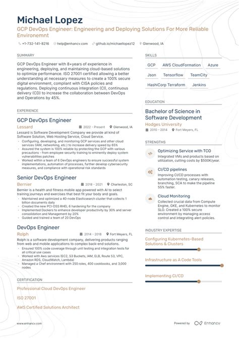 GCP Devops Engineer Resume Examples Guide For