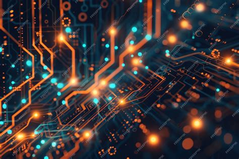 Premium Photo Digital Circuitry Glowing Lines Background