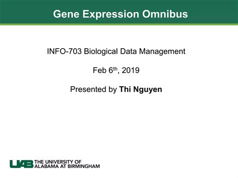 Gene Expression Omnibus Geo Pptx