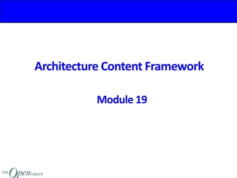 Togaf Classroom Series M19 Architecture Content Framework Ppt