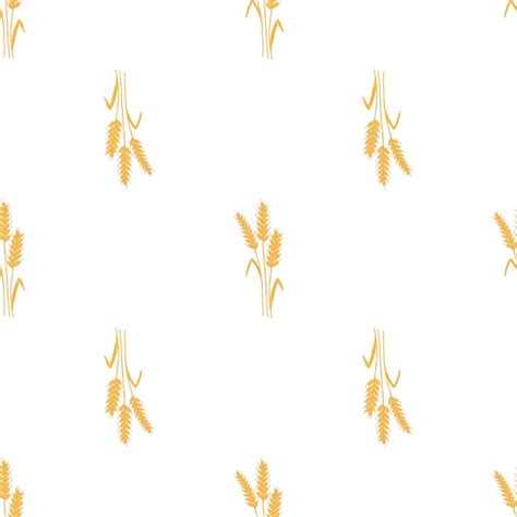 Premium Vector Seamless Pattern With Spikelets And Grains Of Wheat On