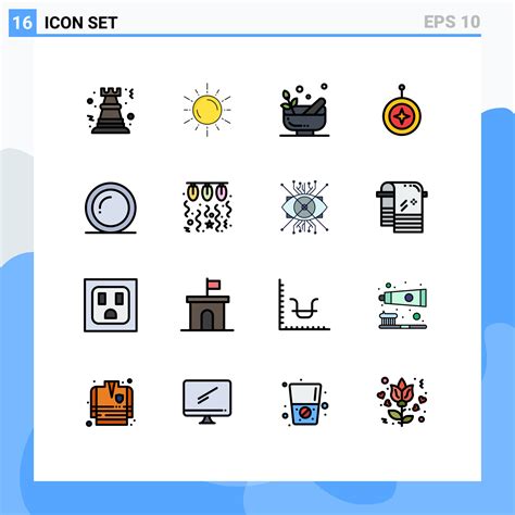 16 Thematic Vector Flat Color Filled Lines And Editable Symbols Of Shield Star Astronomy Badge