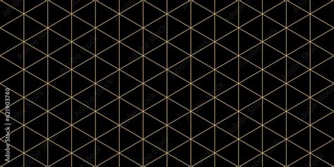 triangular grid vector seamless pattern subtle thin golden lines