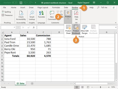 Protect An Excel Workbook Customguide