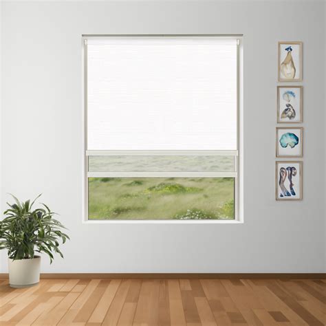 Oyster Shell Blockout Sun Screen Dual Roller Blind Made To Measure
