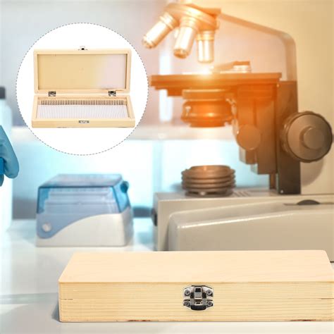 Wooden Compact Portable Microscope Slide Dispenser Histology Slide