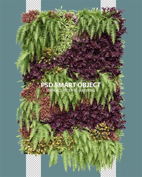 Representación 3d De Jardín Vertical Realista De Objetos Aislados