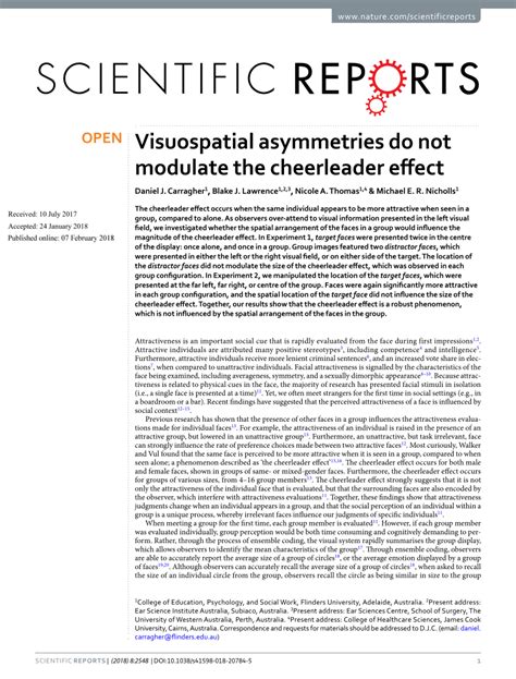 Pdf Visuospatial Asymmetries Do Not Modulate The Cheerleader Effect