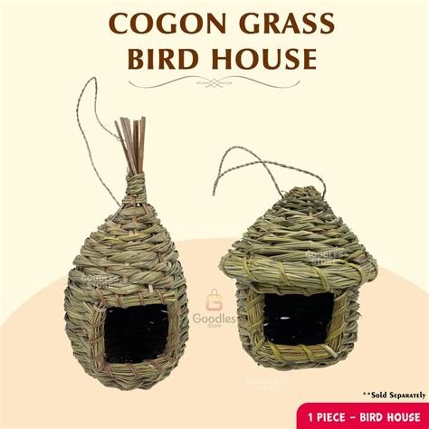 Cogon Grass Bird House Lovebird Kugon Bird Nest Cage Feeder Parakeet