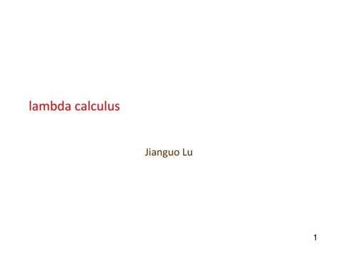 Ppt Lambda Calculus Powerpoint Presentation Free Download Id2065285
