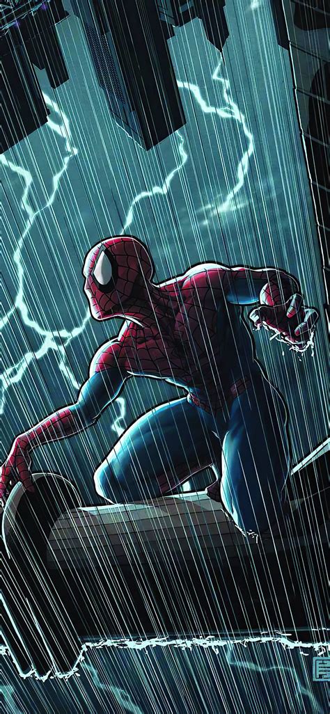 Spiderman Wallpaper Rain Under Spider Man Swinging Through The Rain