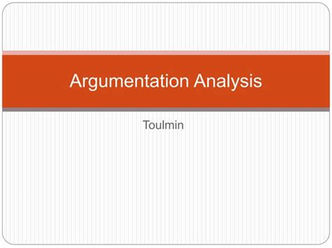 Argumentation Analysis For Research Design Ppt