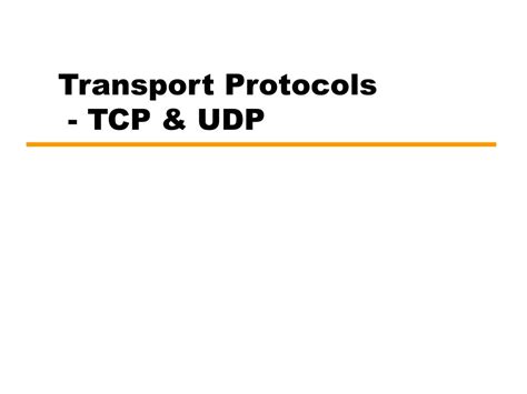 PPT Transport Protocols TCP UDP PowerPoint Presentation Free Download ID 5978117