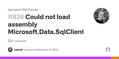 could not load assembly microsoft data sqlclient · issue 834