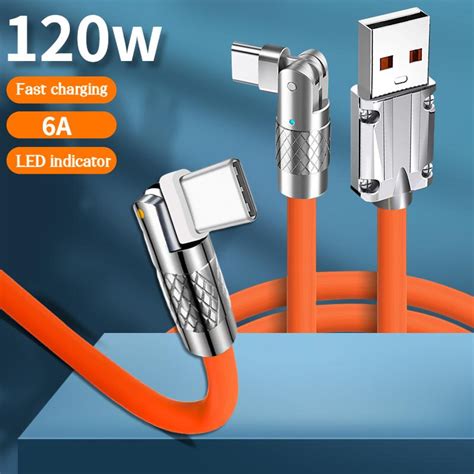 Купить Вращающийся на 180° USB-кабель типа C для быстрой зарядки, 120 ...