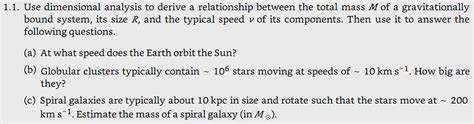 solved use dimensional analysis to derive a relationship