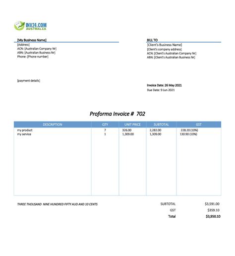 Proforma Invoice In Australia Definition Sample And Creation