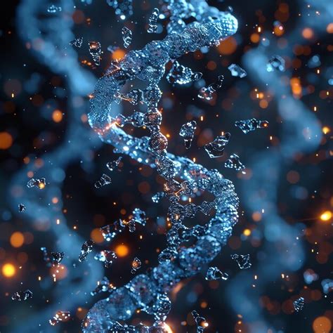 Microscope View Of Dna Structure Strain Helix Genetics And Medical Science Human Dna Molecule