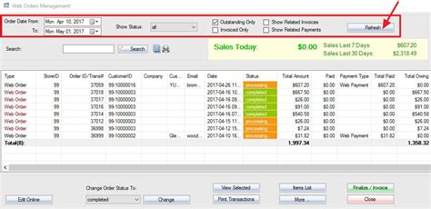 managing web orders woopos support