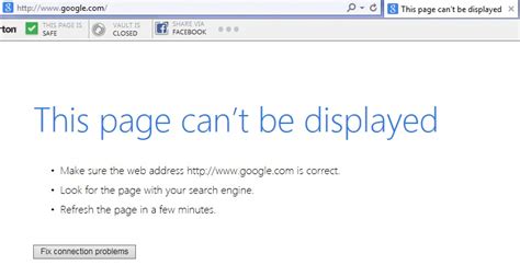 Error Message Page Cannot Be Displayed When You Browse The Internet