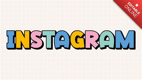 Instagram Цветной блочный шрифт Генератор текстовых эффектов
