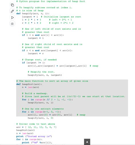 Solved Python Program For Implementation Of Heap Sort O Chegg