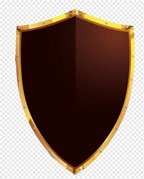 갈색과 금색 방패 방패 유클리드 아이콘 손으로 그린 황금 방패 수채화 그림 그린 골든 프레임 Png Pngwing