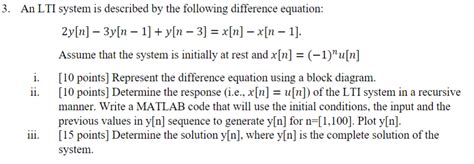 solved an lti system is described by the following