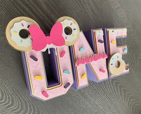 Minnie Mouse Donuts 3d Letters Minnie Mouse Donuts Birthday Etsy