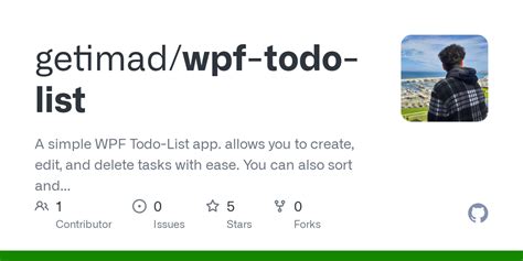 GitHub Getimad Wpf Todo List A Desktop Application That Helps You Organize Your Tasks