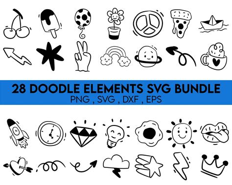 doodle elements svg bundle doodle elements svg elements png