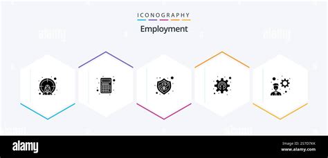 Employment 25 Glyph icon pack including startup. developer. employee. mechanism. development ...