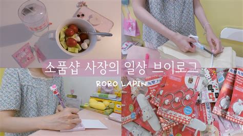 소품샵 브이로그36 더위에도 계속되는 소품샵 사장의 일하고 먹는 일상 브이로그 키티러버 소품샵 사장의 택배 언박싱 간식