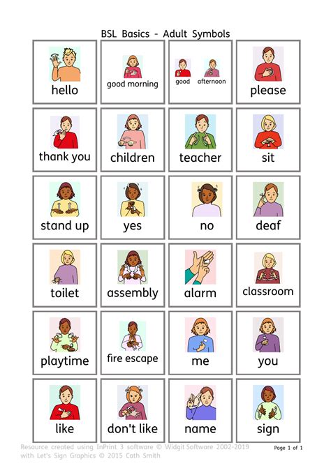 British Sign Language Bsl Flashcards Adult Symbols Download