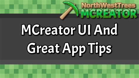 MCREATOR UI And Great App Tips YouTube