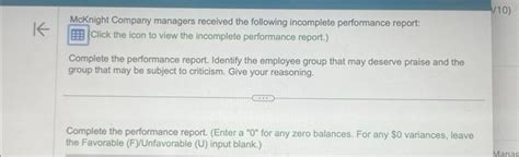 Solved Favorable F Unfavorable U Input Blank Data