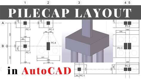 How To Make Pilecap Layout In Autocad Concrete Foundation Plan In Autocad Youtube