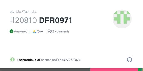 Dfr0971 · Arendst Tasmota · Discussion 20810 · Github