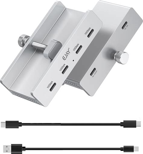 10Gbps USB C Hub EJAY 4Ports Aluminum USB 3 2 Docking Hub Clamp Design For Desk Computor With