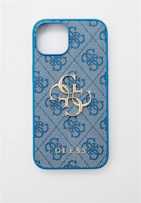 Чехол для iPhone Guess 14 из экокожи, цвет: голубой, MP002XW0N2O5 ...
