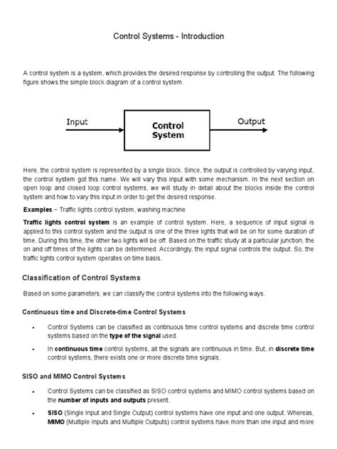 1 control systems introduction to control system pdf control