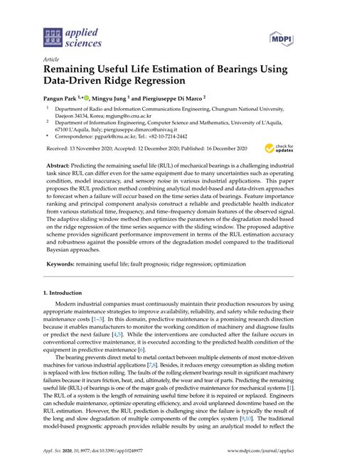 Pdf Remaining Useful Life Estimation Of Bearings Using Data Driven