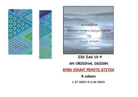 ZIG ZAG Peyote Stitch Even Count Beading Pattern Etsy